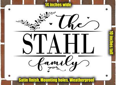 Stahl Family Decorative Metal Door or Wall Plaque (Style 2) | eBay
