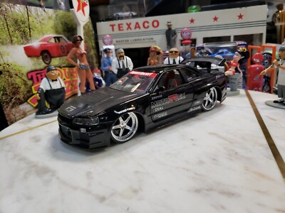 JADA 1/24 IMPORT RACER BLACK MOTOREX NISSAN SKYLINE GT-R BEAUTIFUL NICE ...