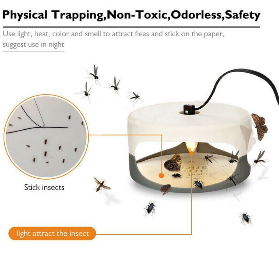 Electric Flea Bed Bug Trap Odorless Cleaner and Flea Killer Trap Pad 2 ...