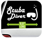 Scuba Diver Decal Diving Sticker dive snorkel mask tanks Fins F1068 | eBay