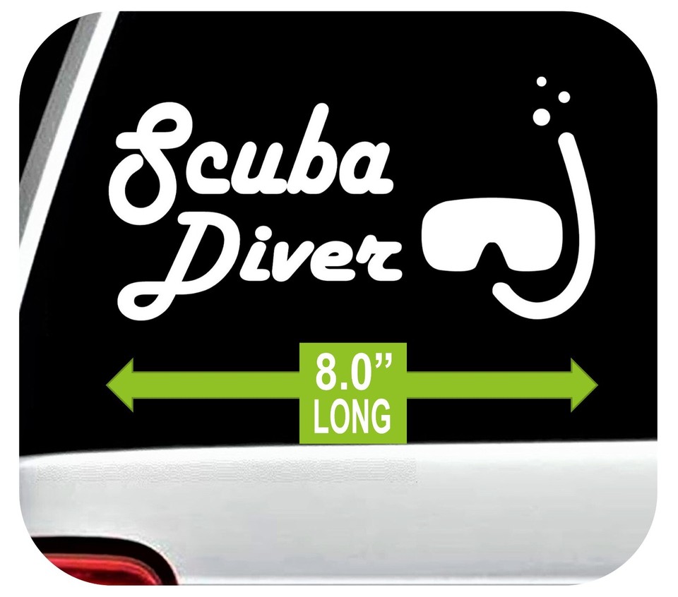 Scuba Diver Decal Diving Sticker dive snorkel mask tanks Fins F1068 | eBay