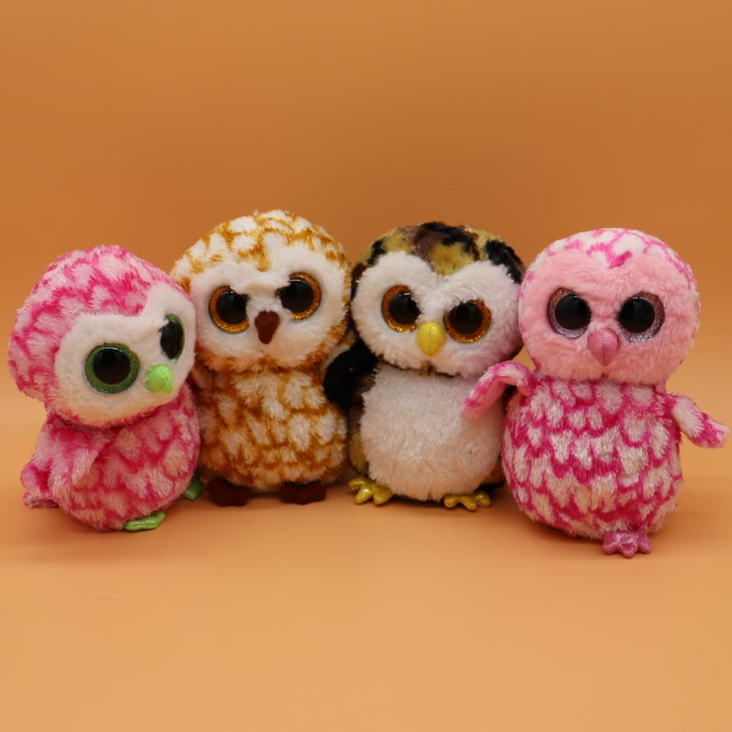 Ty Beanie Boos Lot Of 4 Owls, Owliver/Swoops/Bubbly/Pinky 6" Plush | eBay