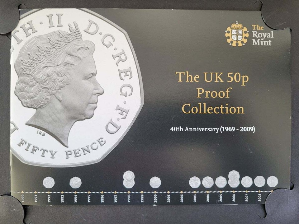 2009 The UK 50p Proof Collection 40th Anniversary 16 Coin Set Rare ...