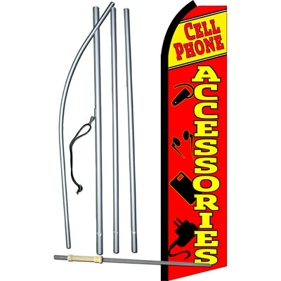 Cell Phone Accessories Flag with Flag Pole and Spike | eBay