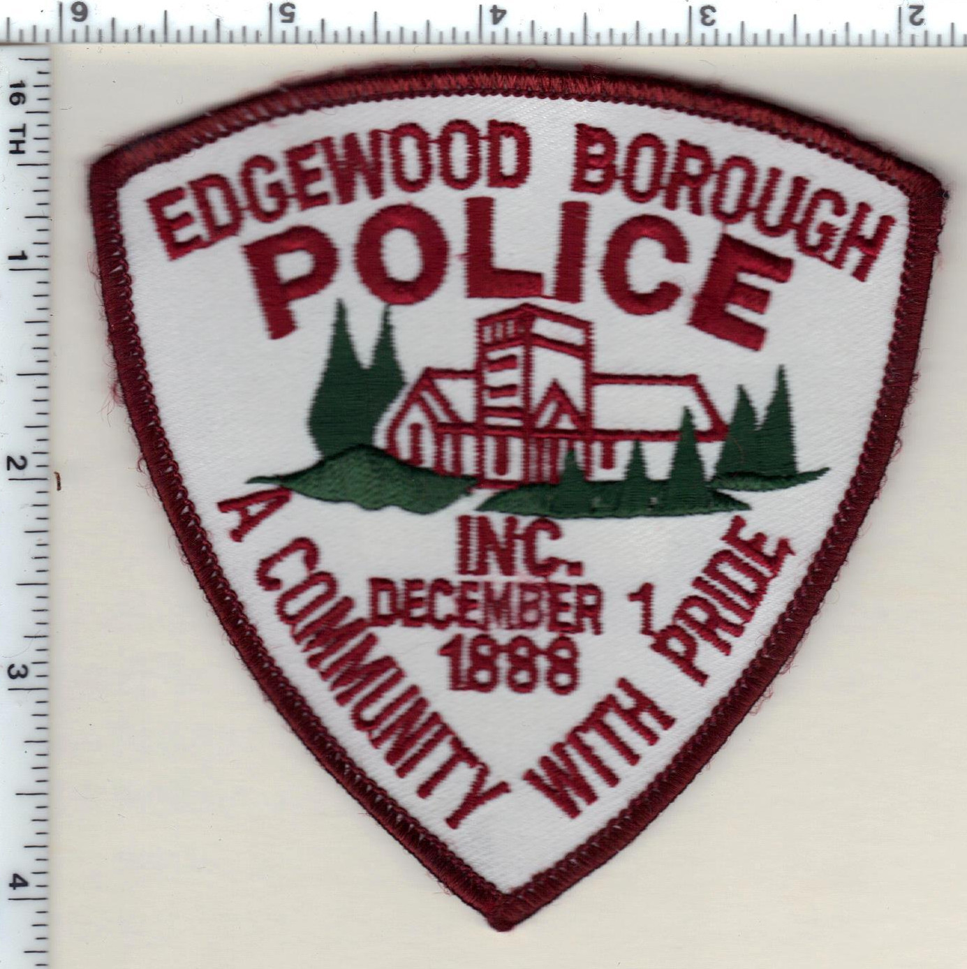 Edgewood Borough Police (Pennsylvania) Shoulder Patch from 1992 | eBay