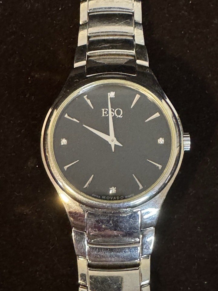 ESQ BY MOVADO Elan Black Diamond Dial Men's Watch | eBay