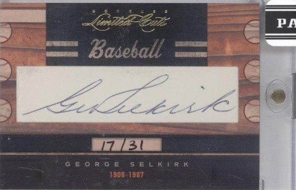 2011 Donruss Limited Cuts Cut Signatures - #d to 31 #139 George Selkirk ...