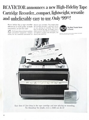 1962 RCA TAPE CARTRIDGE RECORDER Large Vintage Print Advertisement 10 ...