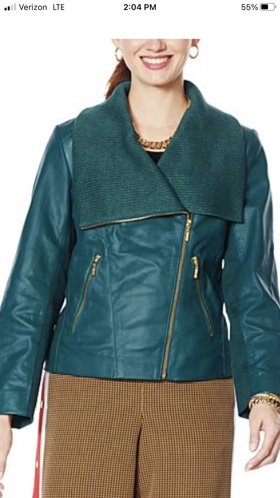 $279 IMAN Global Chic Genuine Lamb LEATHER Moto Jacket ~Evergreen XS | eBay