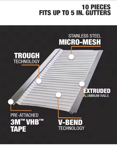 Leaf Filter Stainless Steel Gutter Guards By Gutterglove. 40ft Kit. | eBay