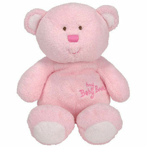 2005 Ty My Baby Bear Pink White Teddy Plush Lovey Pluffies Stuffed ...