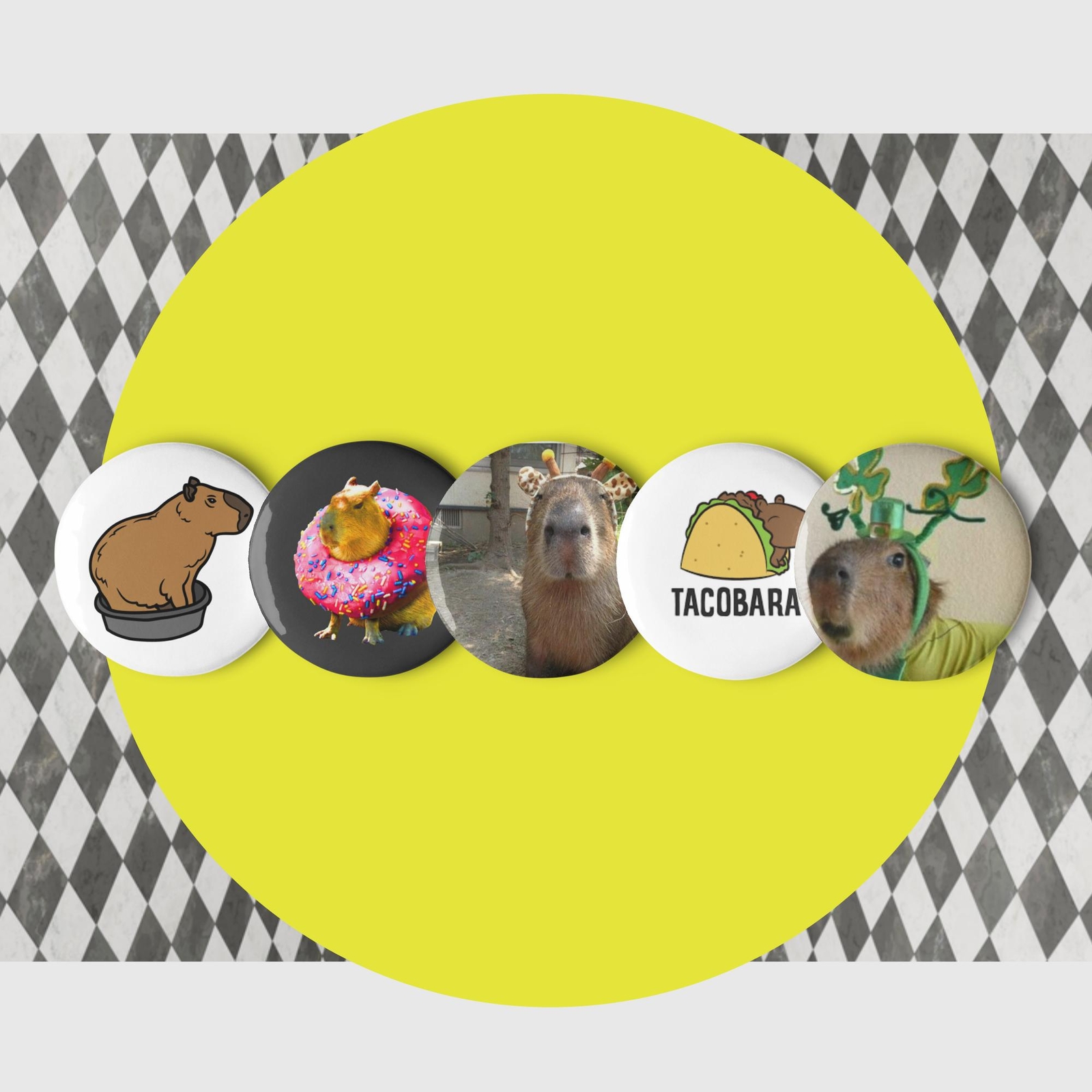 Set of pin buttons CAPYBARA PINS | eBay