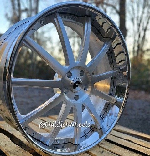 24" Inch Brushed Forgiato Undice Range Rover Land Rover 3pc Wheels Rims ...