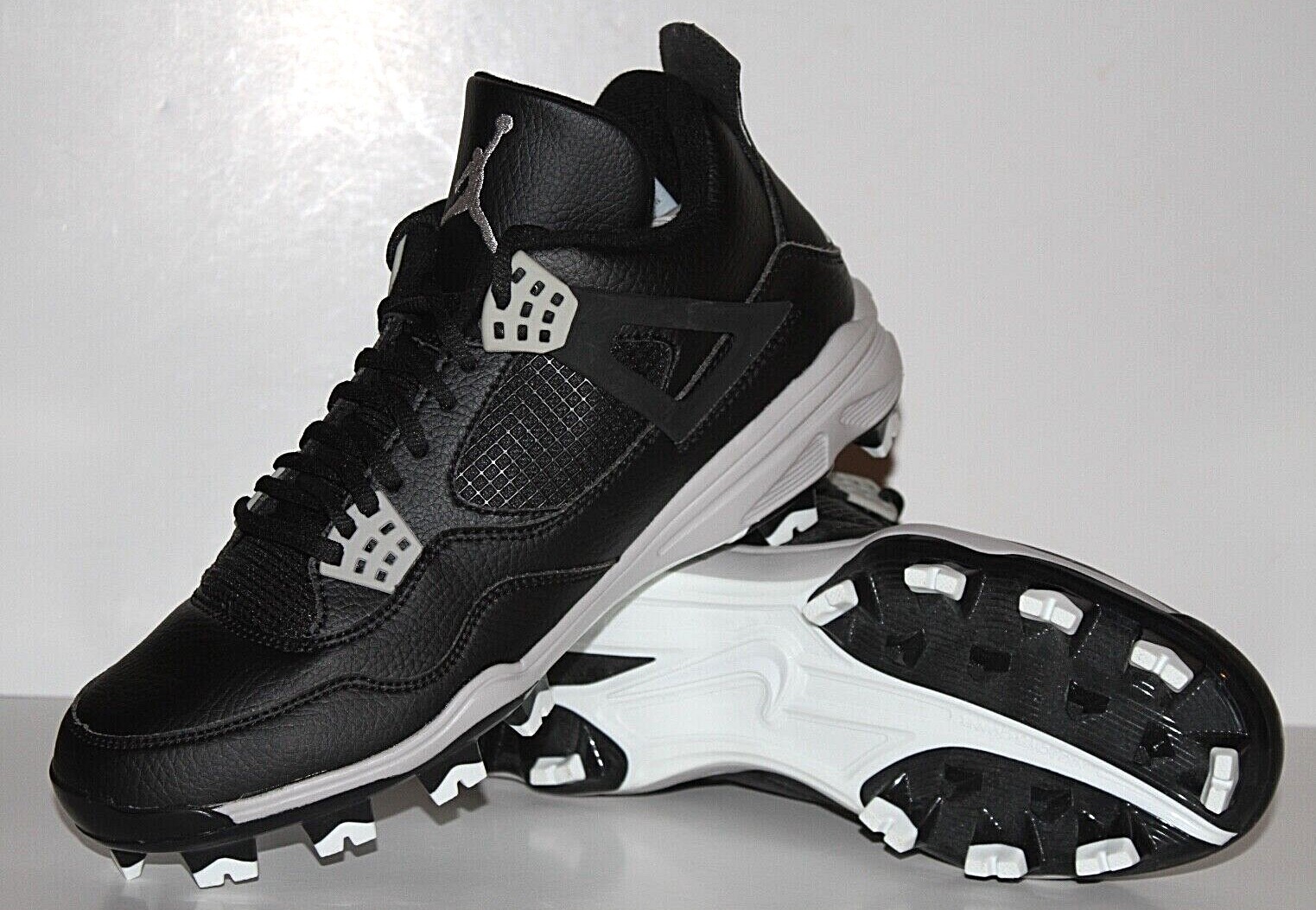 NEW Nike Air Jordan 4 IV MCS Retro OREO Baseball Cleats Mens Black ...