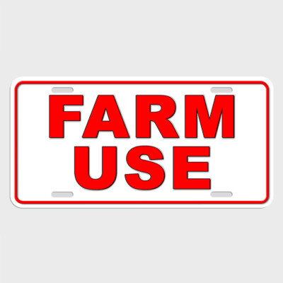 FARM USE Vehicle License Plate Tag METAL car automobile truck farm ...