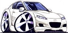 RX-8 Cartoon White T-shirt renesis RX8 wankel mazda available in sizes ...