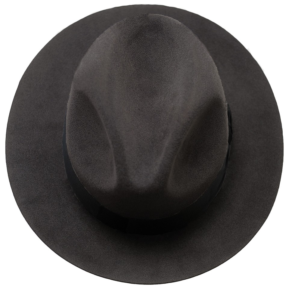 Sterkowski MOSCA Rabbit Felt Fedora Hat Wide Brim Trilby Elegant Winter ...