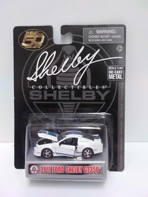 Shelby Collectibles 1/64 2011 Ford Shelby GT350 Blanc W / Bleu Bandes ...