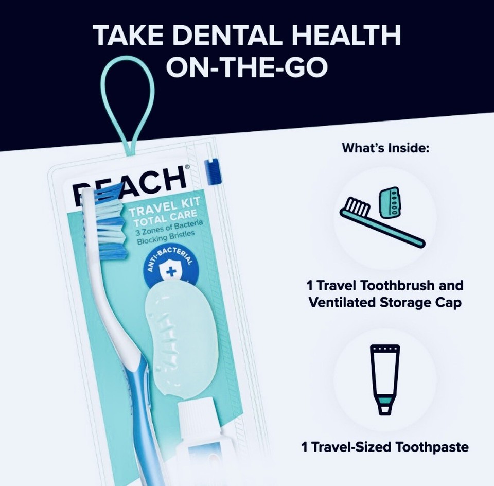 12 REACH Travel Toothbrush Set Crest Toothpaste Soft Bristle ...
