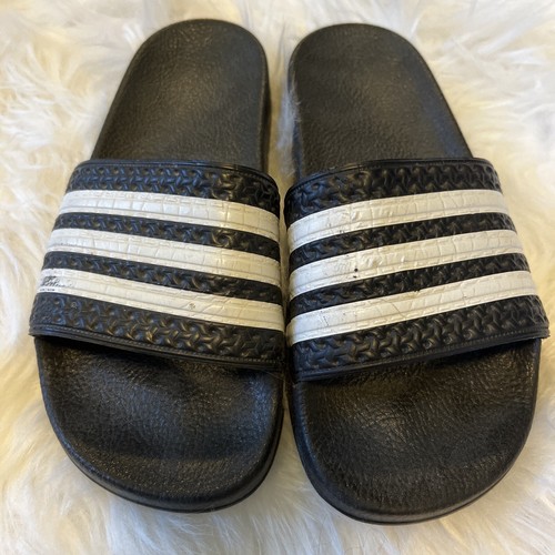 Adidas Slides Black and White Youth Size 3 sandal Baseball Soccer ...