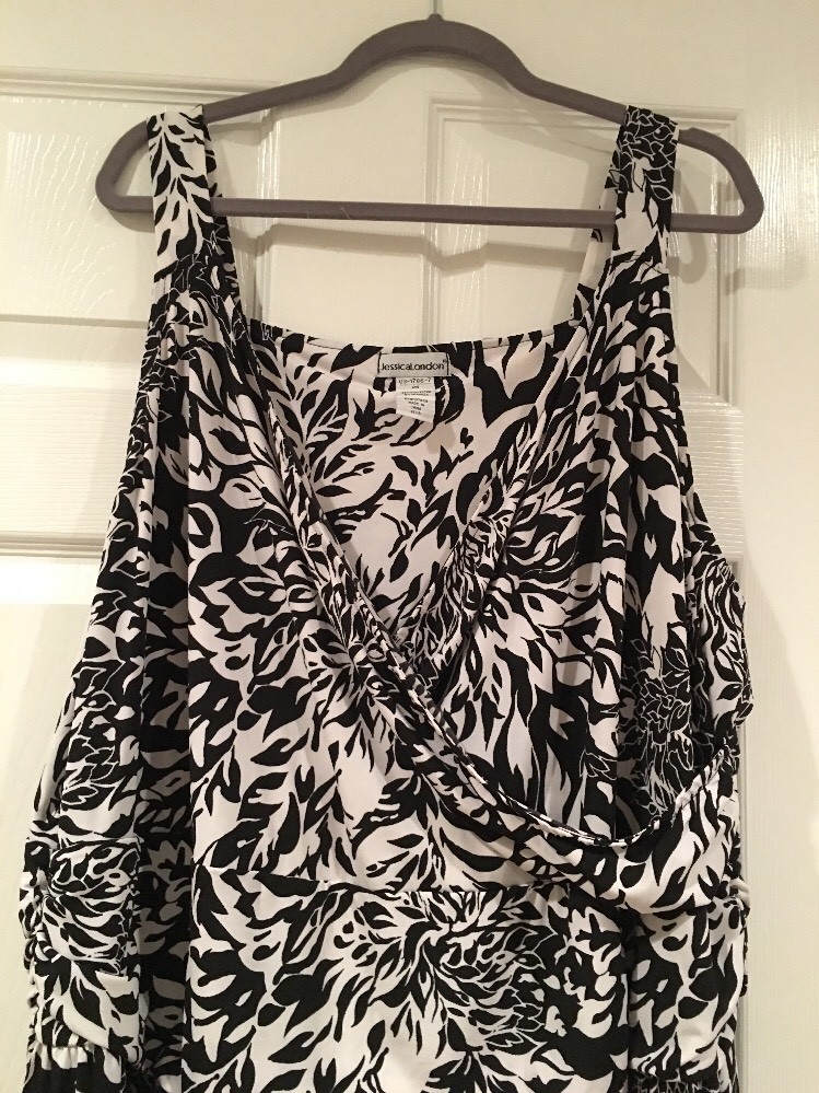 SIZE 28 DRESS JESSICA LONDON BLACK WHITE DRESS Womens Plus Size Dress ...