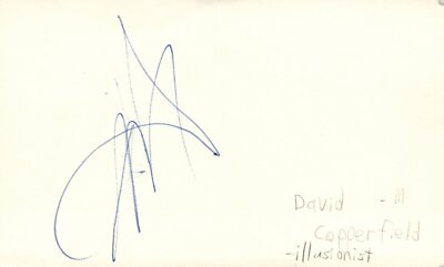 David Copperfield Magician Illusionist Autographed Signed Index Card ...