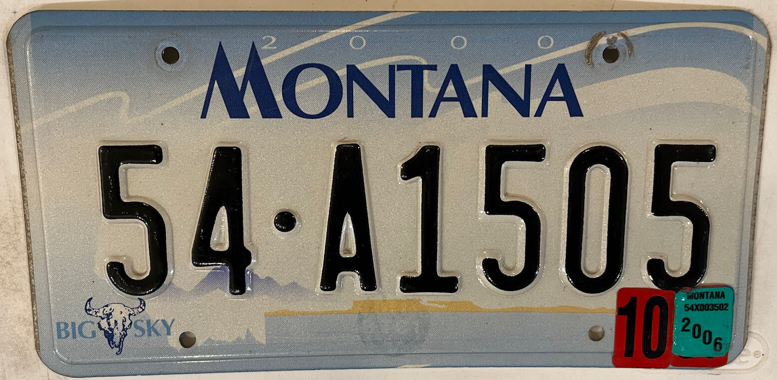 Montana MINERAL COUNTY #54 license plate Superior Alberton Riverbend St ...