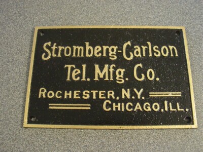 STROMBERG CARLSON SIGN CAST IRON TELEPHONE MANUFACTURING CO CHICAGO ...