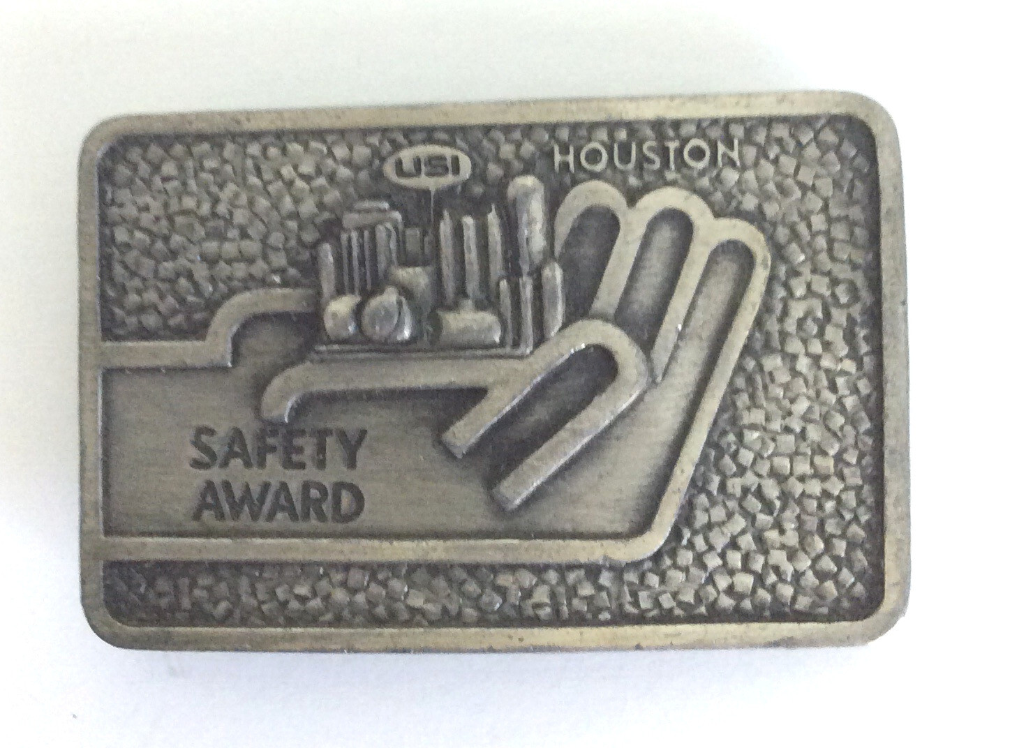 Vintage USI Houston Safety Award Belt Buckle by Ad Se… - Gem