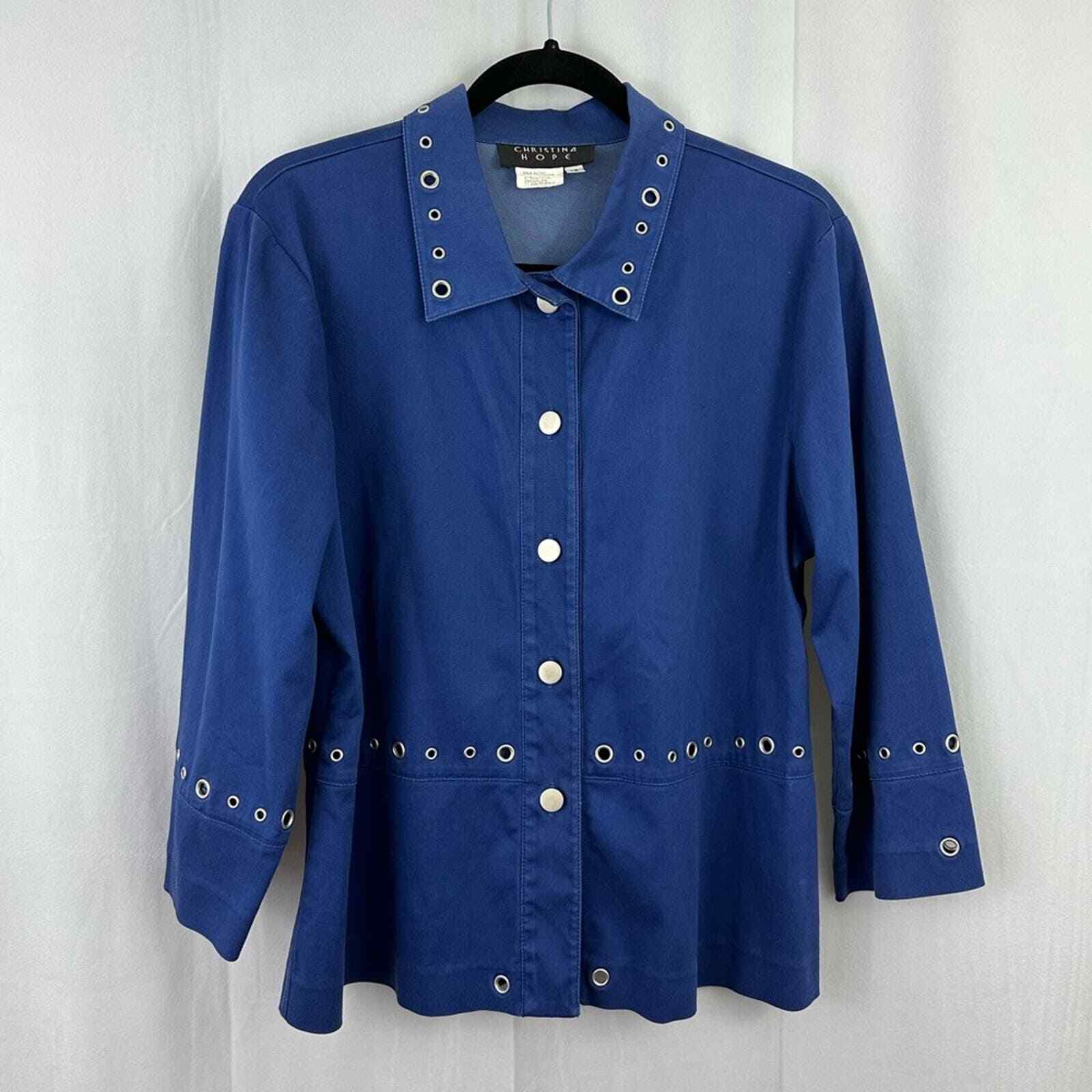 Vintage Christina Hope Blue Button Up Top Women’s Siz… - Gem