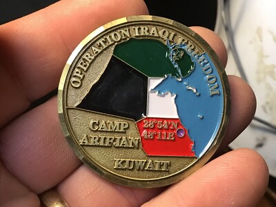 US Army Operation Iraqi Freedom Camp Arifjan Kuwait Challenge Coin | eBay