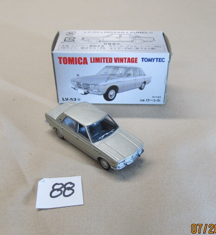 Tomica Limited Vintage MIB 1/64 #LV-53b Nissan Laurel 4 Dr Sedan w/Box ...