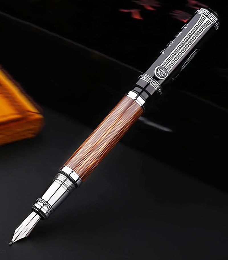 Duke 551 Confucius Calligraphy Bent Nib Fountain Pen Natural Bamboo ...