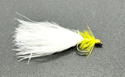 6 X Goldhead Dancer - Yellow Body / White Tail - Trout Fishing Flies ...