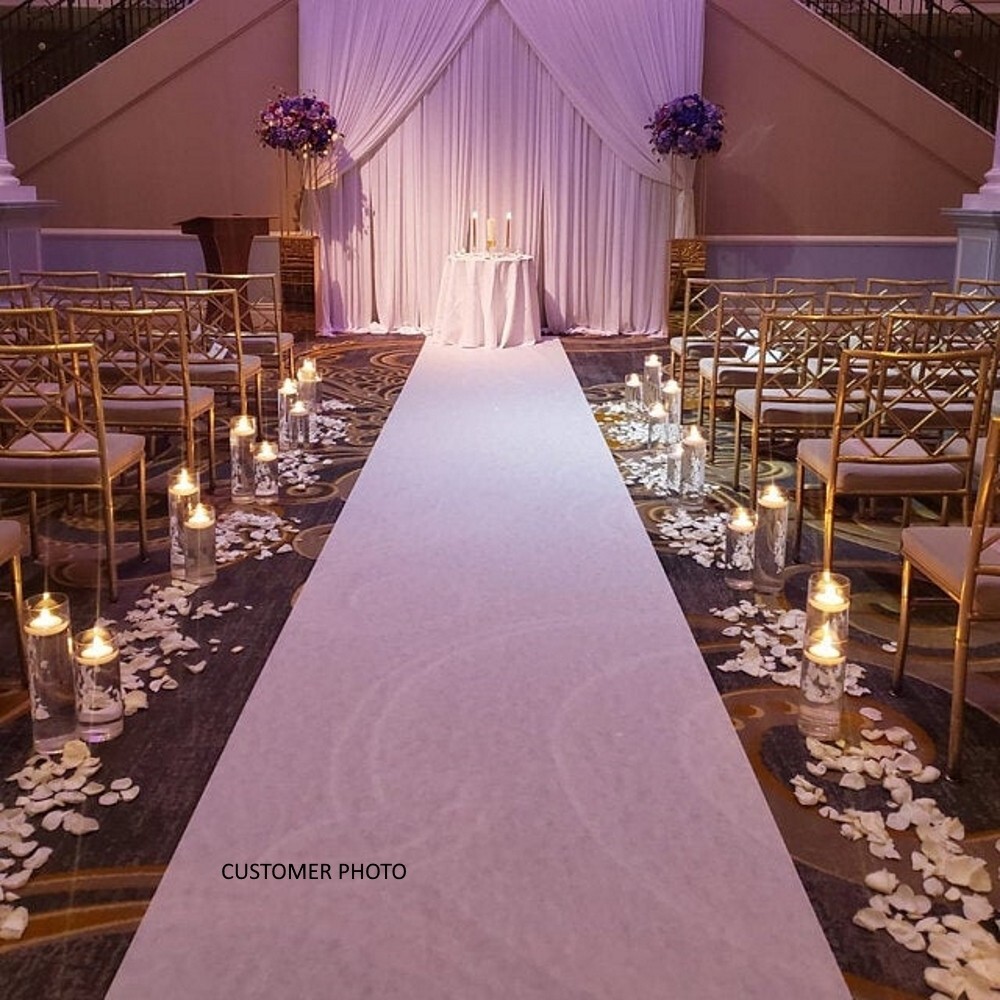 Fall Wedding Aisle Runners Full White Aisle Runner With Blush Pink