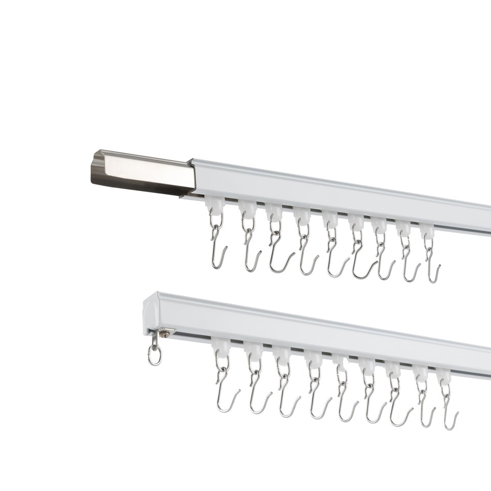 12-18ft Adjustable Curtain Hanging Track System Ceiling Mount Curtain ...