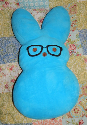 Large Jumbo 38" Blue with Glasses Plush PEEPS Easter Bunny Body Pillow ...