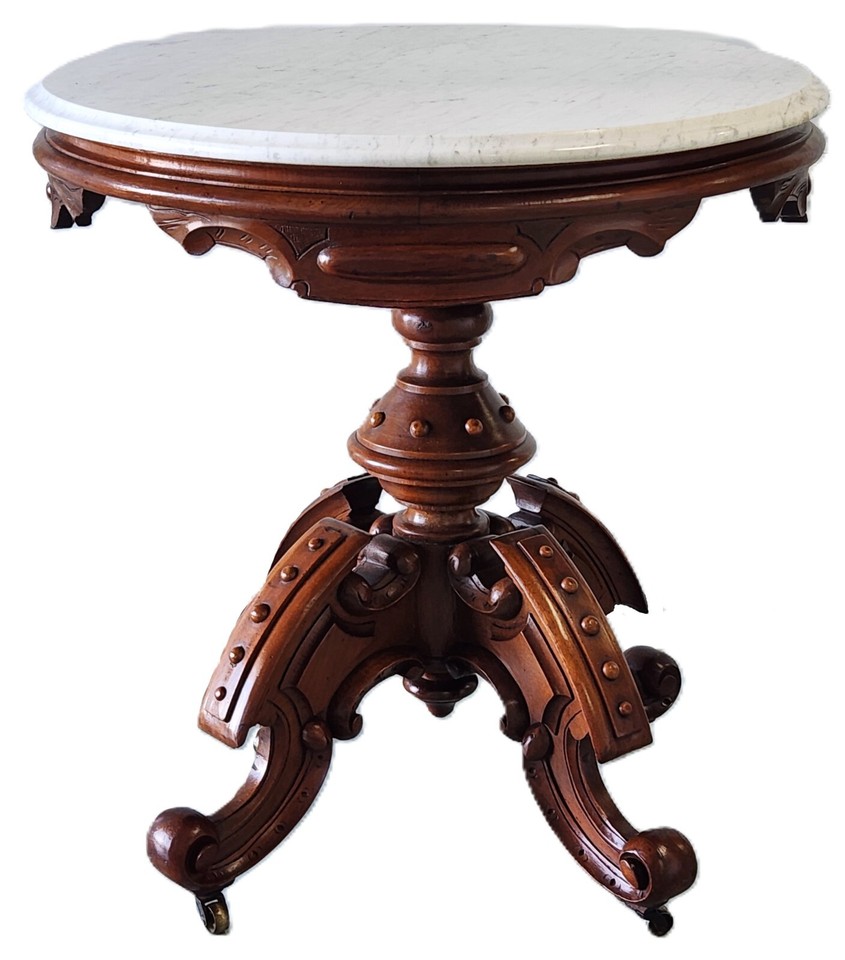 Center Parlor TABLE, Thomas Brooks, Renaissance Victorian, Marble ...