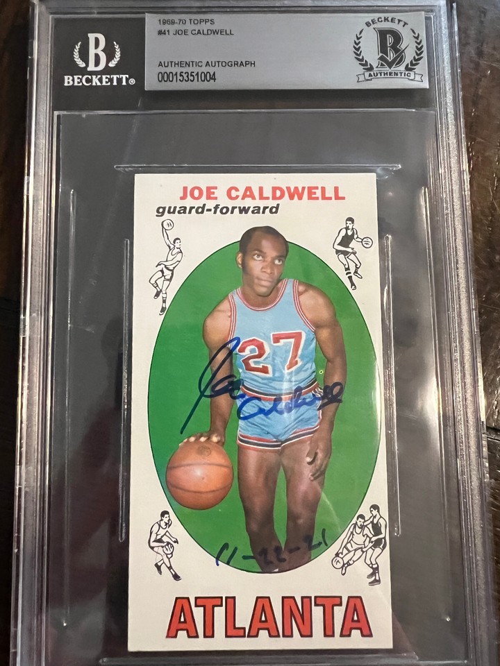1969-70 Joe Caldwell BAS Topps Basketball Auto Autograph Rookie Rc #41 ...
