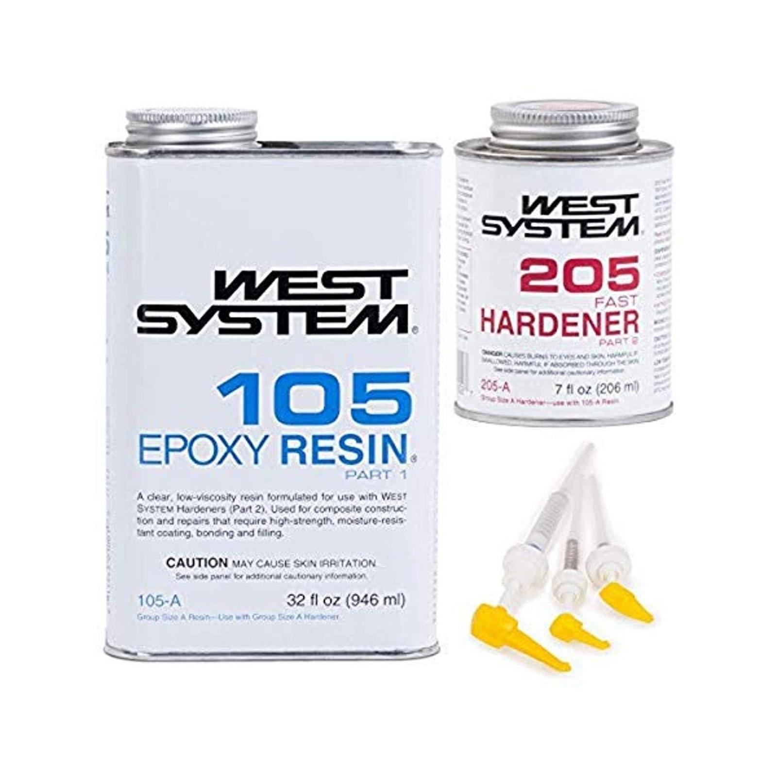 WEST SYSTEM 105A Epoxy Resin (32 fl oz) Bundle with 205A Fast Epoxy ...