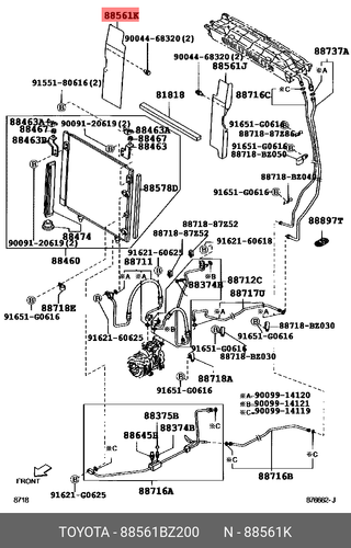 Genuine OE grille, air inlet no.2, 88561BZ200 for TOYOTA 88561-BZ200 ...