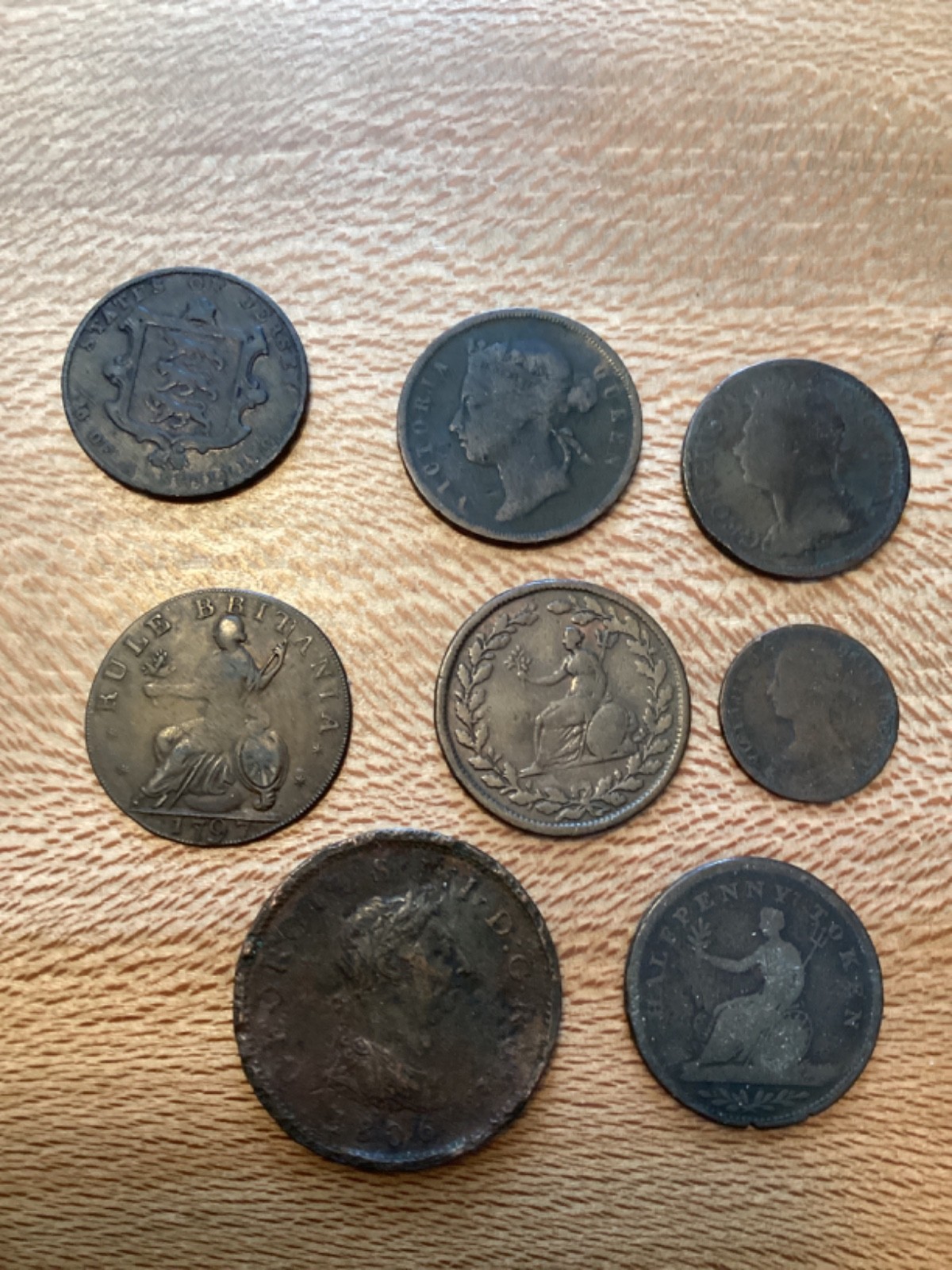 GREAT BRITAIN ASSORTED EARLY COPPERS And Tokens lot of 8 17&1800’s | eBay