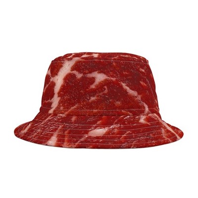 Meat Print Bucket Hat Funny Meat Pattern Hat | Beef | Meat Eaters Free ...