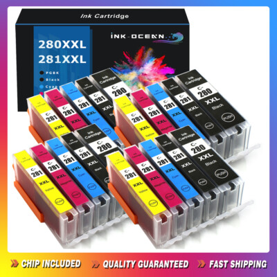 PGI-280 CLI-281 XXL Ink for Canon PIXMA TS8120 TS8220 TS9521C TR7520 ...