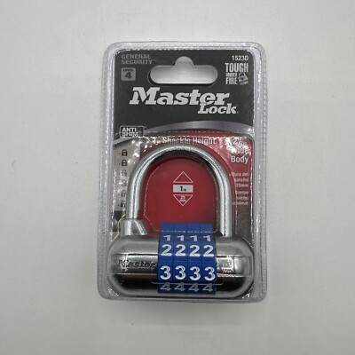 MASTER LOCK 1523D 4-DIGIT COMBINATION PADLOCK,BLUE/WHITE | eBay