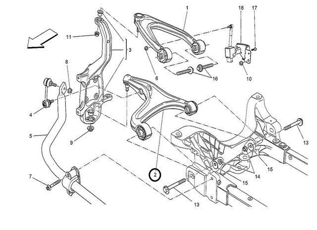 14-19 Maserati Ghibli M157 AWD Driver Left Front Lower Control Arm ...