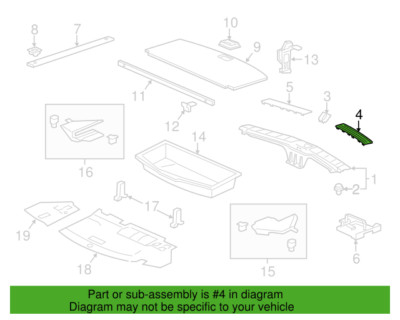 Honda 84650-TZ5-A11ZC Right Rear Panel Lining Ornament for 2014-2020 ...