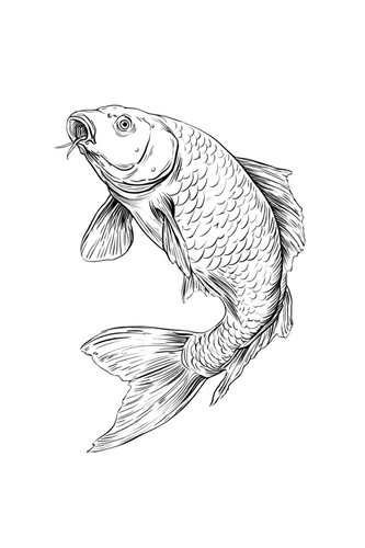 Green Carp Outline Vinyl Car Decal Sticker – Waterproof & UV-Resistant ...