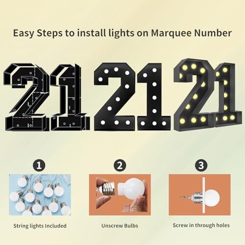 4FT Black Giant Marquee Light Up Numbers, Marquee Numbers for DIY 4FT ...