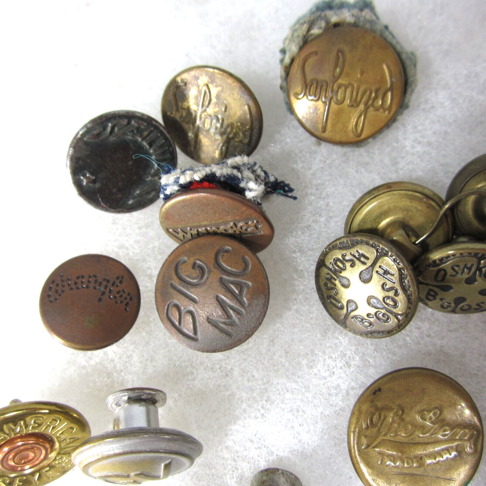 42 Antique to Vintage Workwear Clothing Shirt Overall Jeans Buttons ...